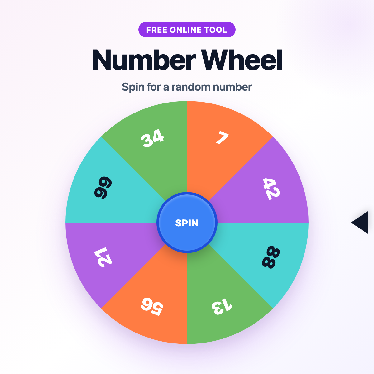 Number Wheel 1-100 or Custom Range | Spin and Wheel